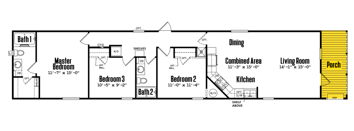 Singlewide H-16×80-32FLP - Legacy Housing Corporation