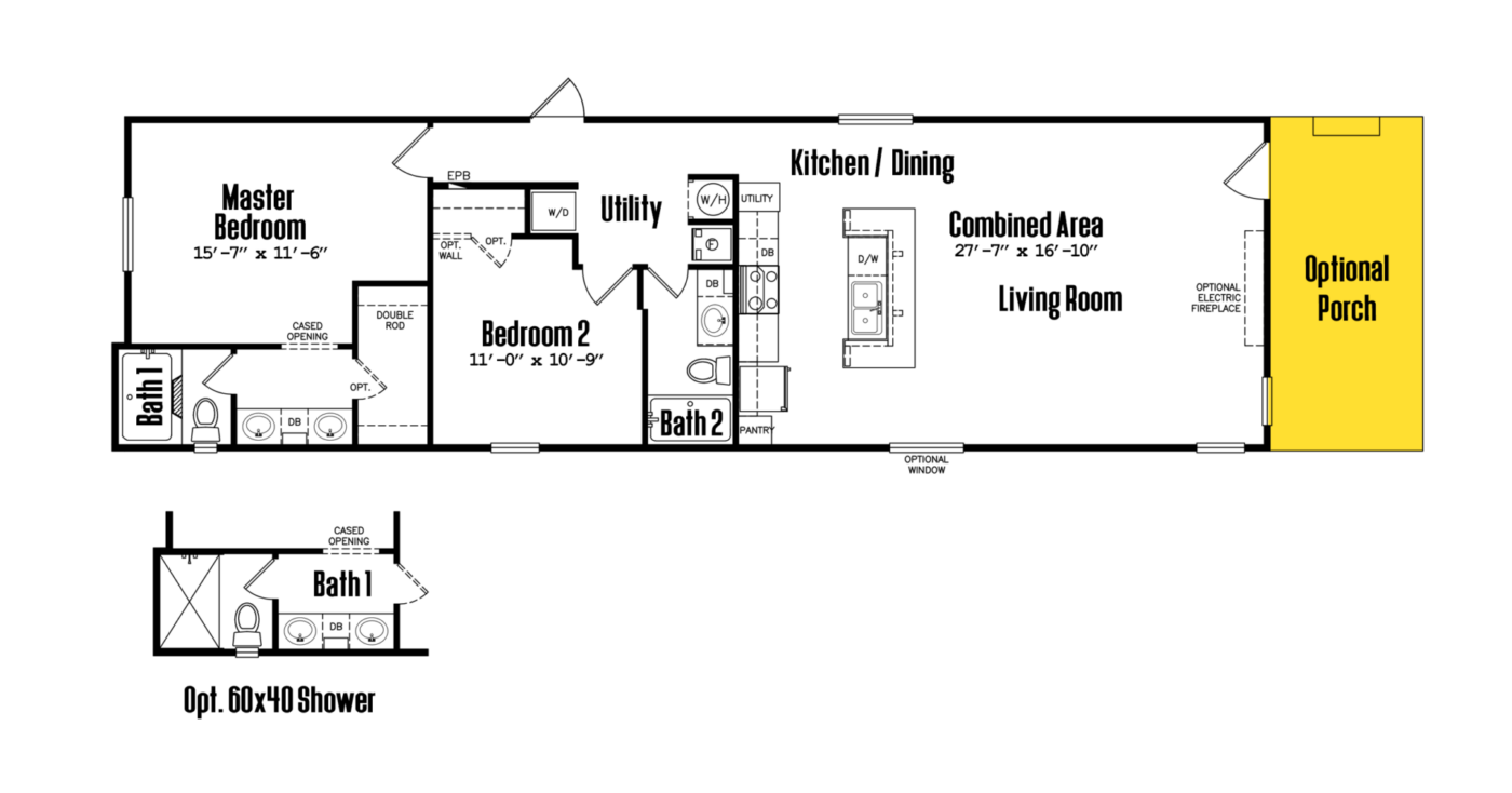 Ultra 18-wide 18×64-22A - Legacy Housing Corporation