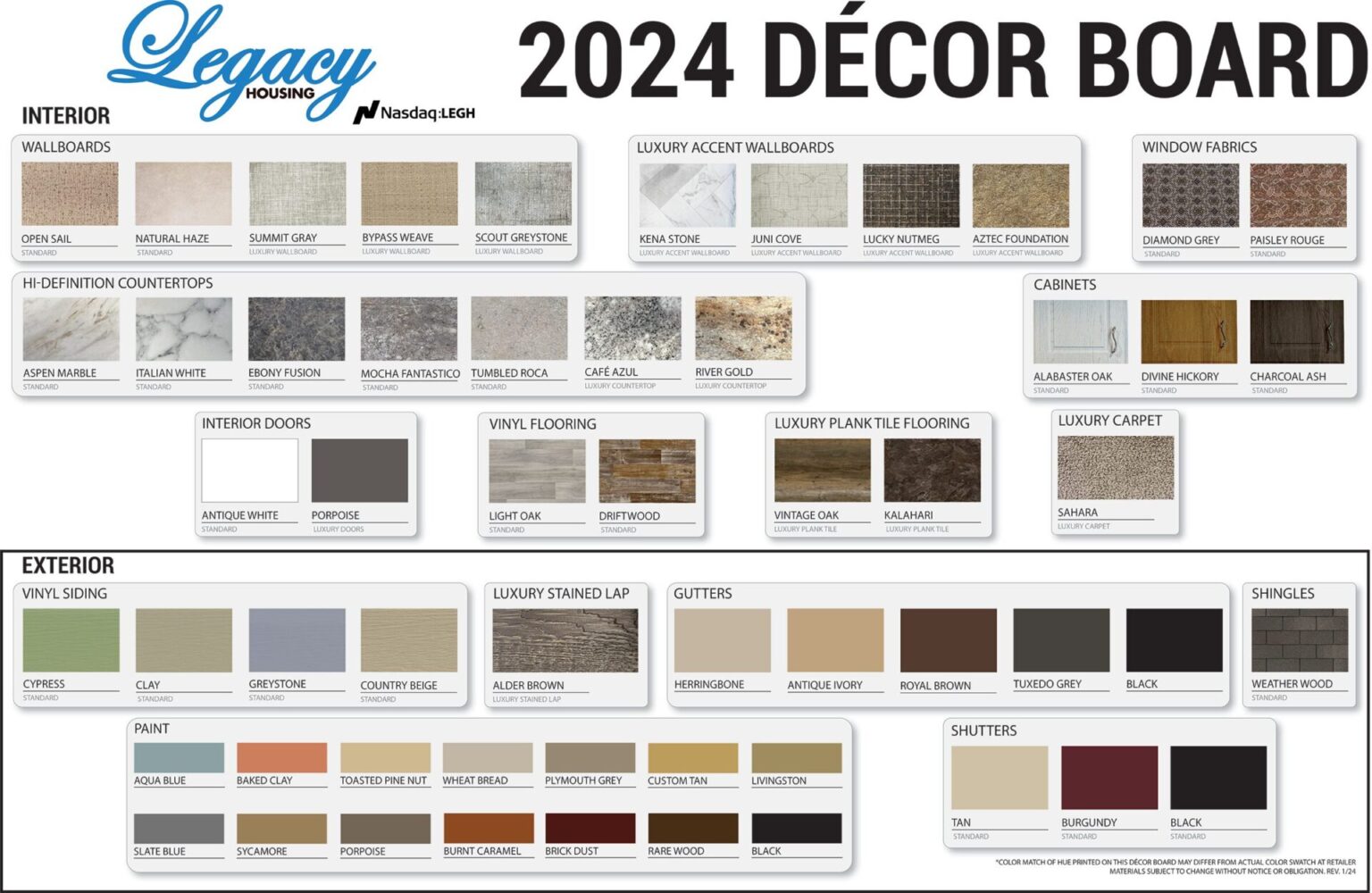 Features - Legacy Housing Corporation﻿ Standard Features