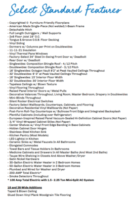 Features - Legacy Housing Corporation﻿ Standard Features